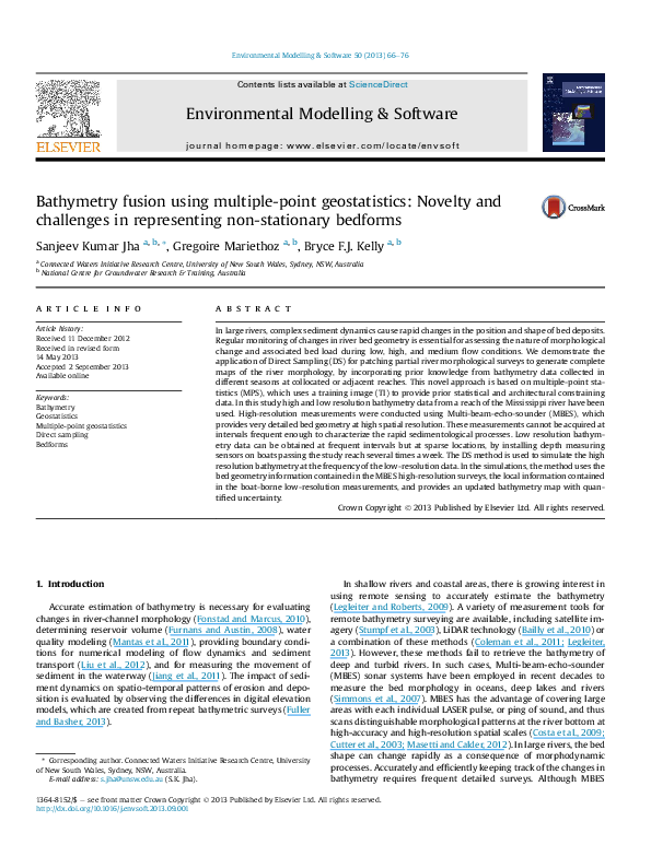 Pdf Bathymetry Fusion Using Multiple Point Geostatistics Novelty And Challenges In