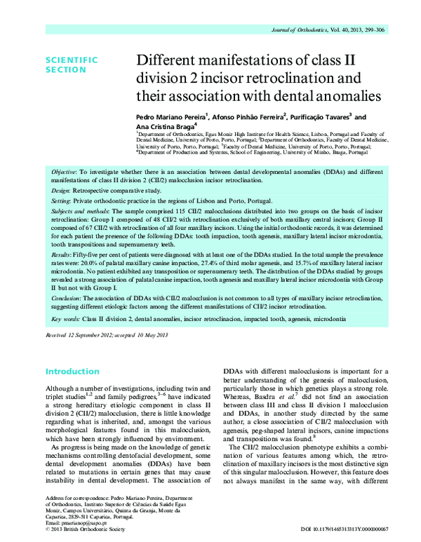 (PDF) Different manifestations of Class II Division 2 incisor ...