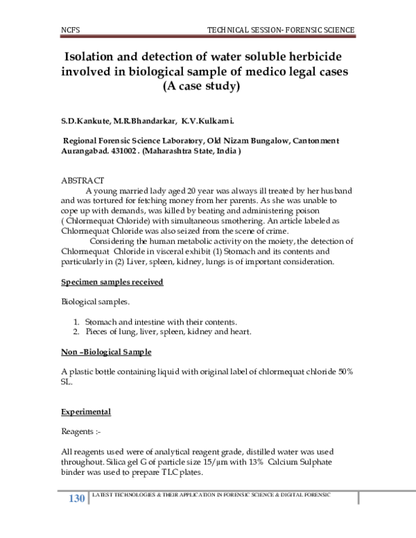 (PDF) Isolation and detection of water soluble herbicide involved in ...