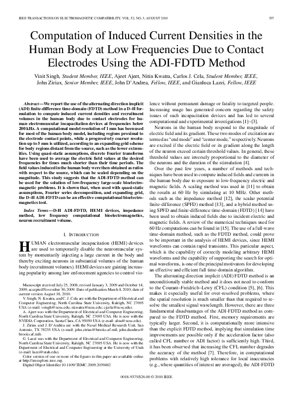 (PDF) Computation of Induced Current Densities in the Human Body at Low Frequencies Due to ...