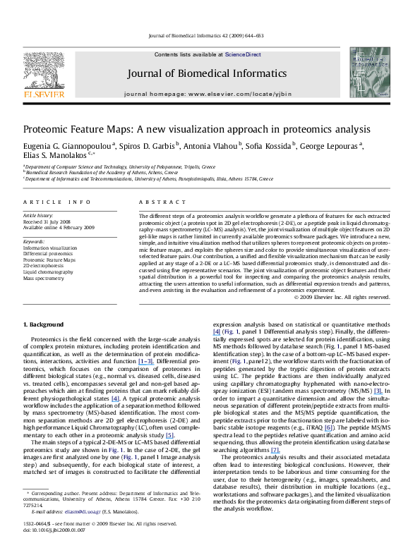 (PDF) Proteomic Feature Maps: A new visualization approach in ...