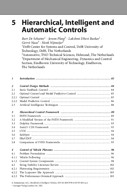 (PDF) Hierarchical, Intelligent and Automatic Controls | Jeroen Ploeg, H. Nijmeijer, and Gjl ...
