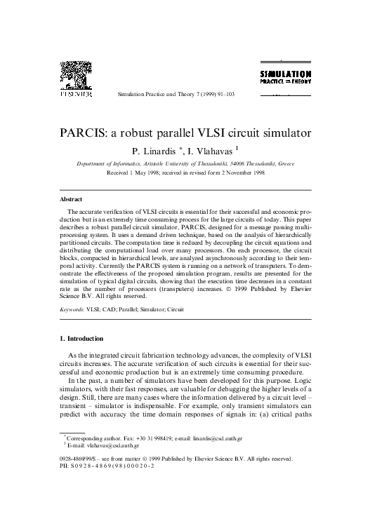 (PDF) PARCIS: a robust parallel VLSI circuit simulator