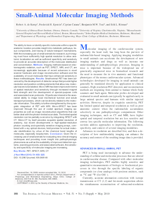 (PDF) Small-Animal Molecular Imaging Methods