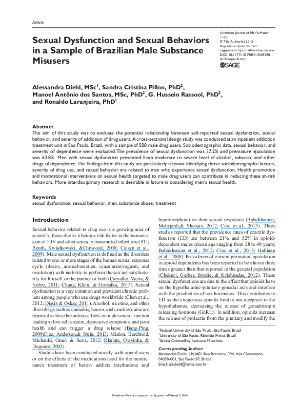 (PDF) Sexual Dysfunction and Sexual Behaviors in a Sample of Brazilian ...