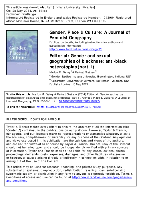 (PDF) Gender, Place & Culture: A Journal of Feminist Geography ...