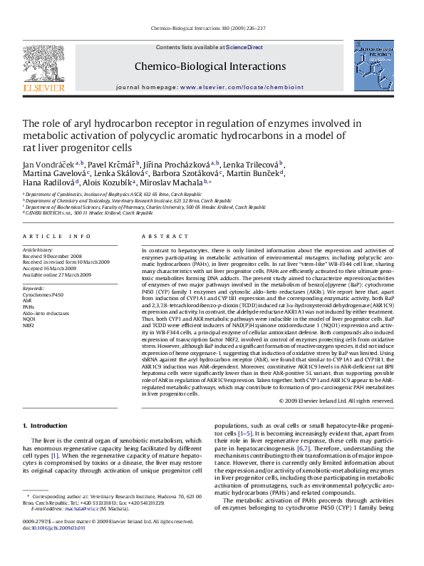 (PDF) The role of aryl hydrocarbon receptor in regulation of enzymes involved in metabolic ...