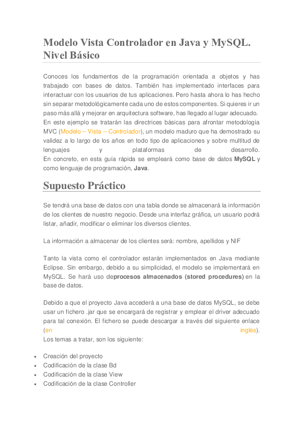 (PDF) Modelo Vista Controlador en