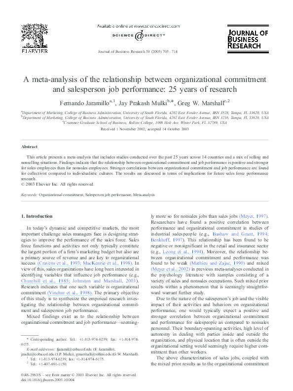 (PDF) A Meta-Analysis of the Relationship Between Organizational Citizenship Behavior and ...
