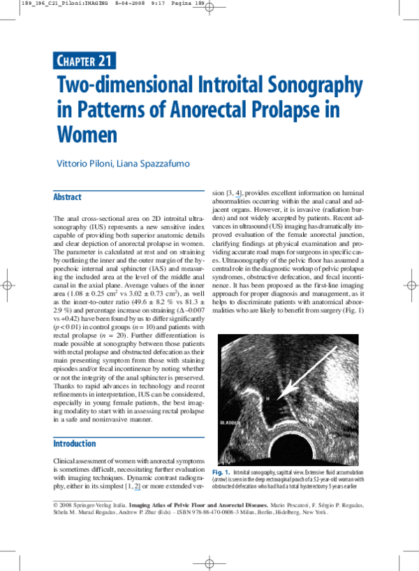 (PDF) Two-dimensional Introital Sonography in Patterns of Anorectal ...