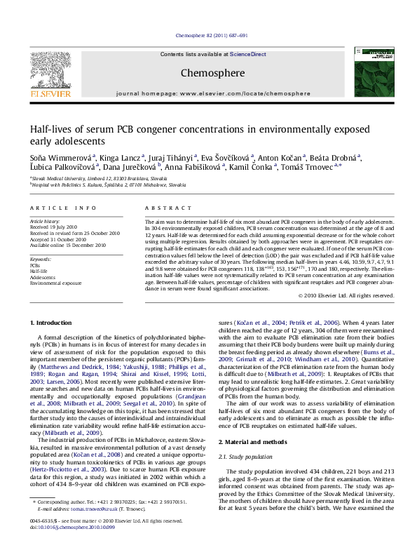 (PDF) Half-lives of serum PCB congener concentrations in ...