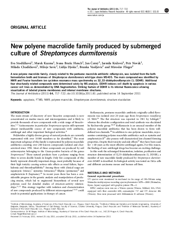 (PDF) New polyene macrolide family produced by submerged culture of ...