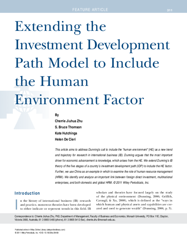 (PDF) Extending the investment development path model to include the ...