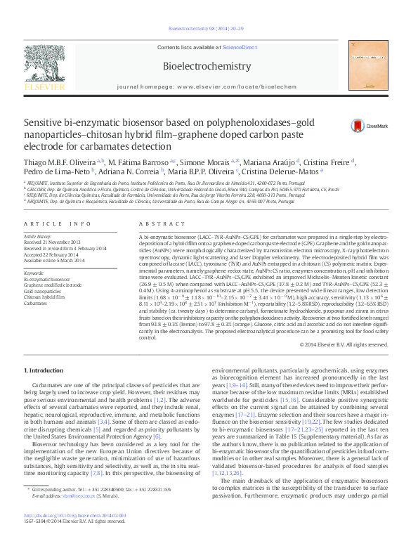 Sensitive bi-enzymatic biosensor based on polyphenoloxidases–gold ...