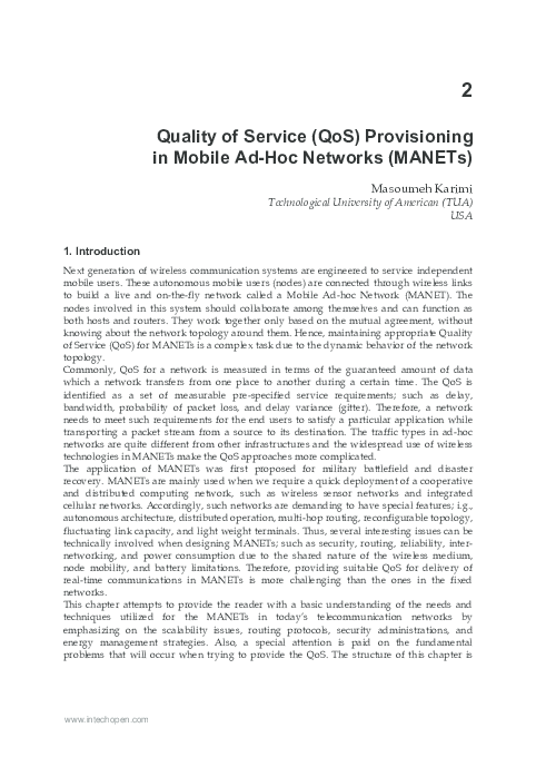 (PDF) Quality of Service (QoS) Provisioning in Mobile Ad-Hoc Networks ...
