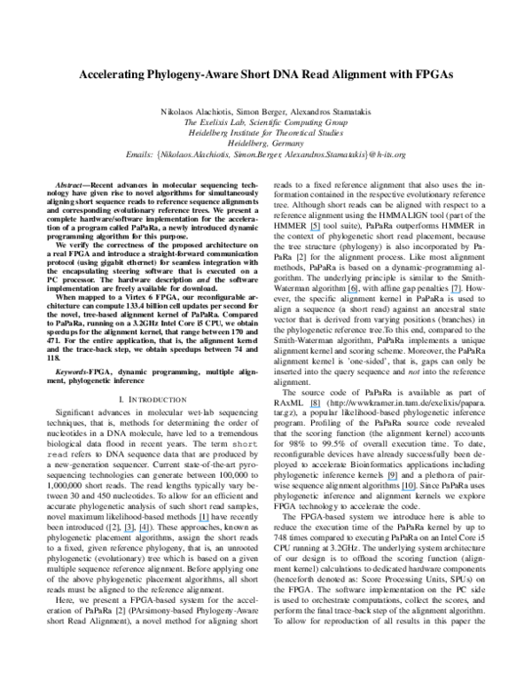 (PDF) Accelerating Phylogeny-Aware Short DNA Read Alignment with FPGAs