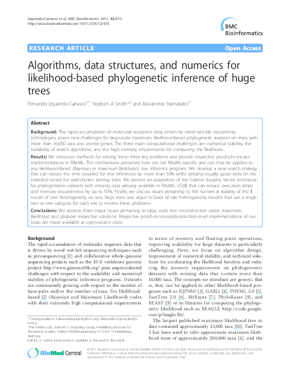 Pdf Algorithms Data Structures And Numerics For Likelihood Based