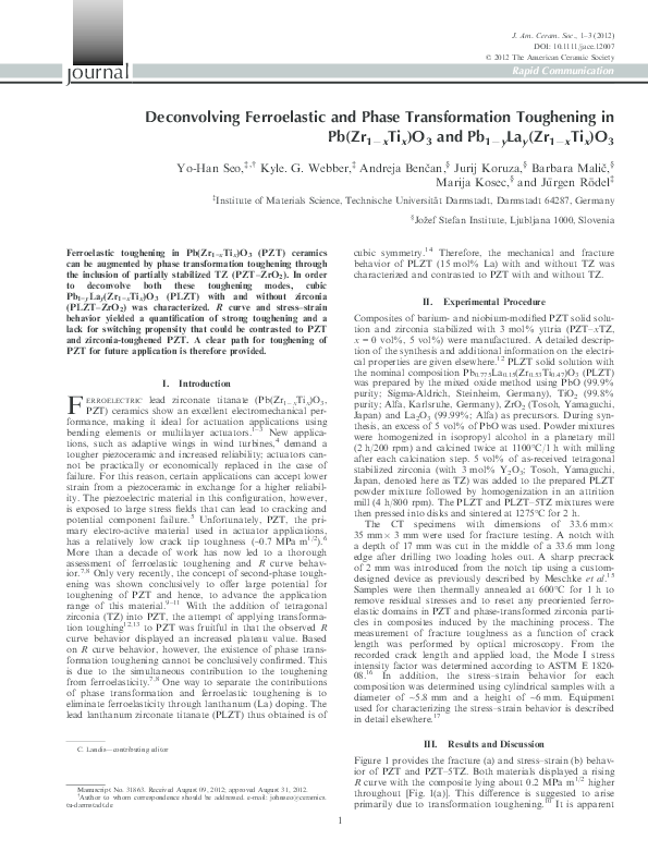 (PDF) Deconvolving Ferroelastic and Phase Transformation Toughening in ...
