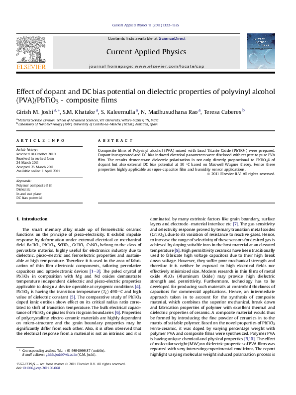 (PDF) Effect of dopant and DC bias potential on dielectric properties ...