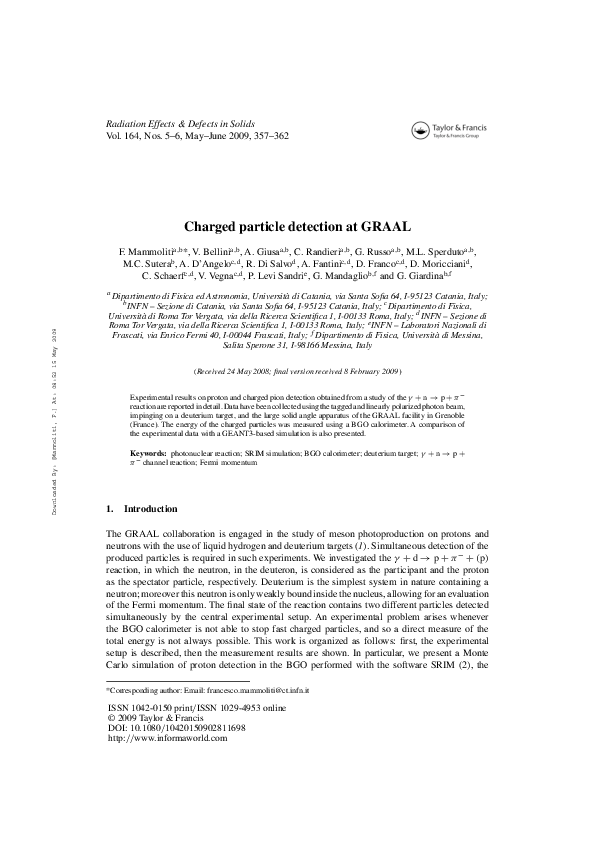(PDF) Charged particle detection at GRAAL