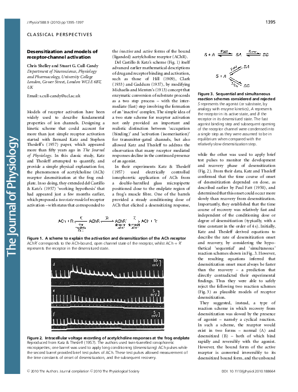 (PDF) Desensitization and models of receptor-channel activation