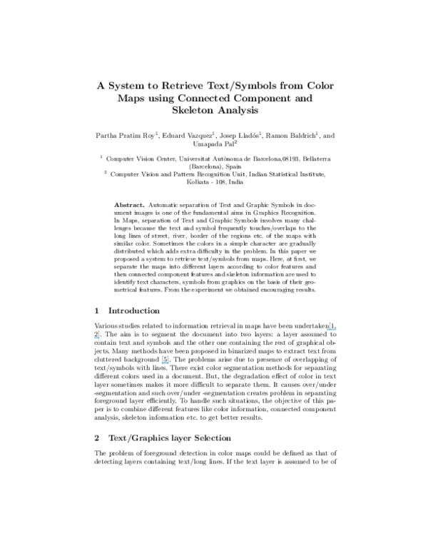 (PDF) A System to Retrieve Text/Symbols from Color Maps using Connected Component and Skeleton ...