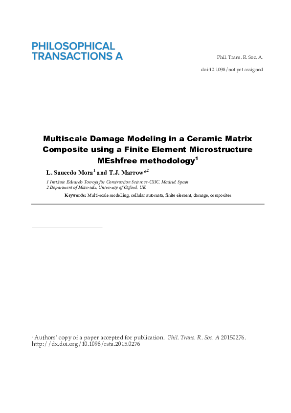 (PDF) Multiscale Damage Modeling in a Ceramic Matrix Composite using a Finite Element ...