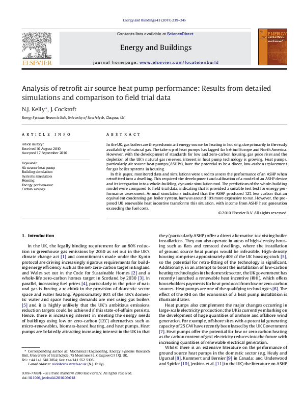 (PDF) Analysis of retrofit air source heat pump performance: Results ...
