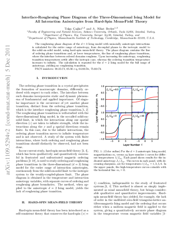 (PDF) Interface-roughening phase diagram of the three-dimensional Ising model for all ...