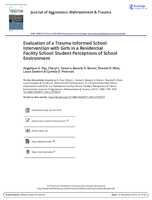 (PDF) Evaluation of a Trauma-Informed School Intervention with Girls in ...