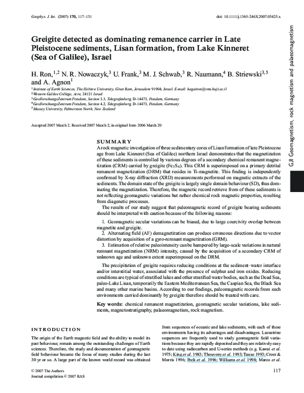 (PDF) Greigite detected as dominating remanence carrier in Late ...