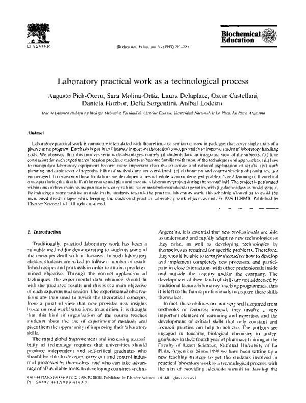 (PDF) Laboratory practical work as a technological process