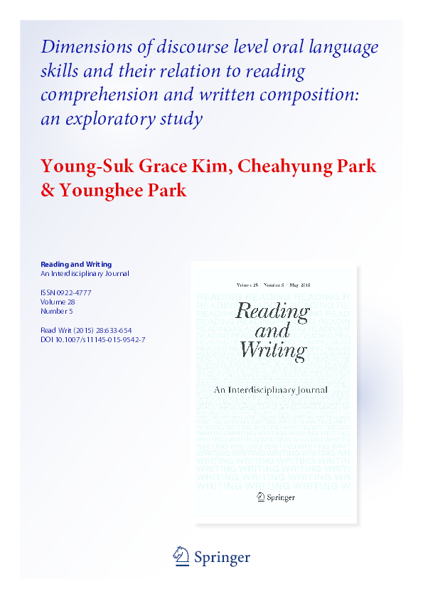 (PDF) Dimensions of discourse level oral language skills and their ...