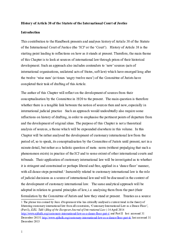 (DOC) History of article 38 of the ICJ Statue