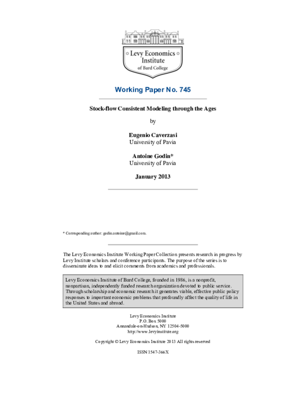 Pdf Stock Flow Consistent Modeling Through The Ages