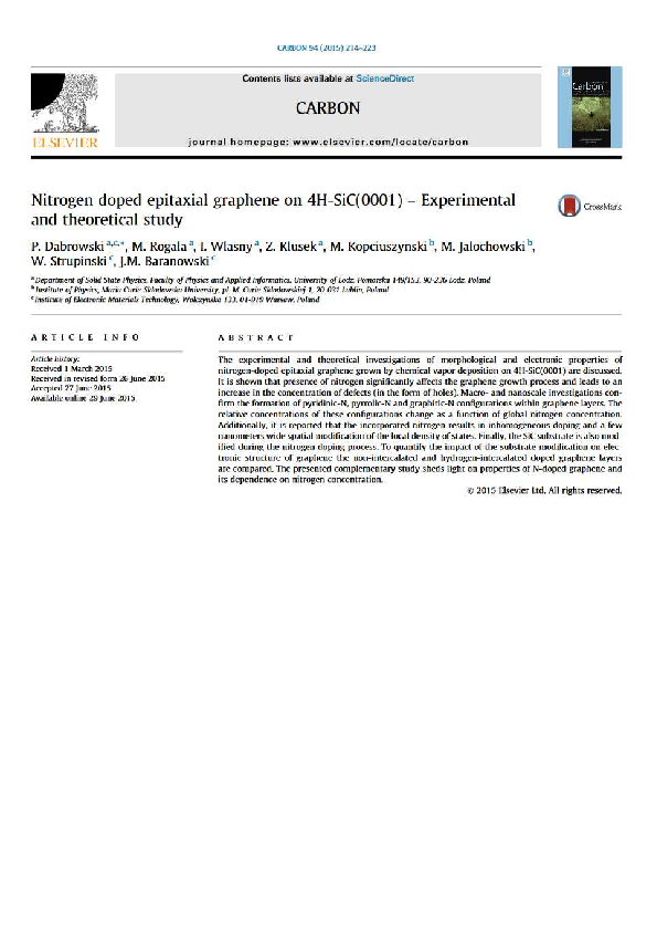 (PDF) Nitrogen doped epitaxial graphene on 4H-SiC(0001) – experimental and theoretical study ...