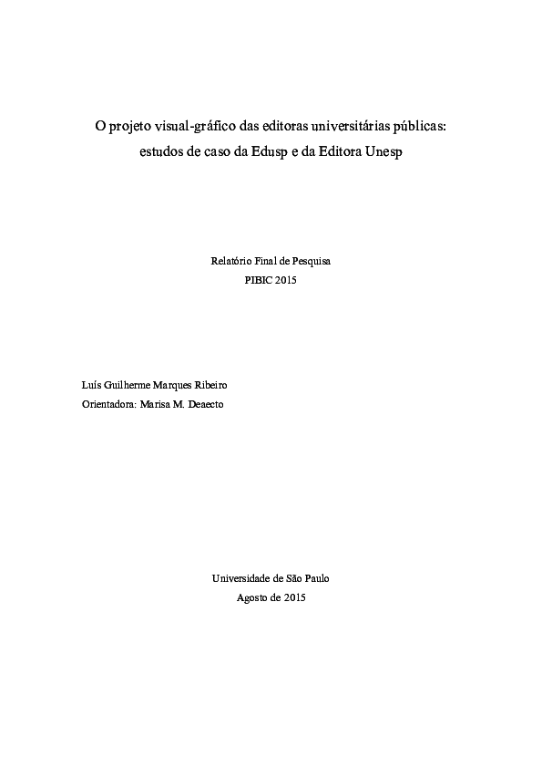 (PDF) O projeto visual-gráfico das editoras universitárias públicas ...