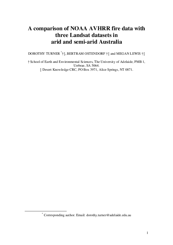 (PDF) A comparison of NOAA–AVHRR fire data with three Landsat data sets in arid and semi-arid ...