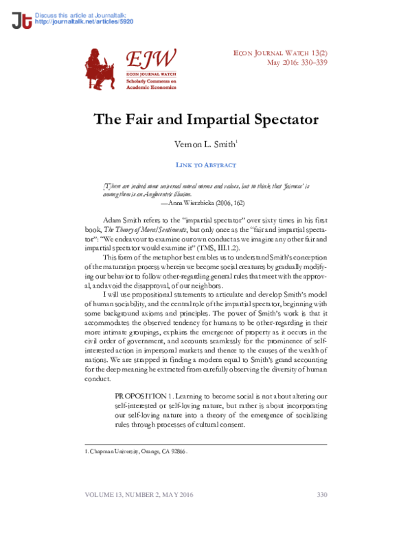 (PDF) The Fair and Impartial Spectator
