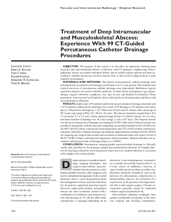 (PDF) Treatment of Deep Intramuscular and Musculoskeletal Abscess ...