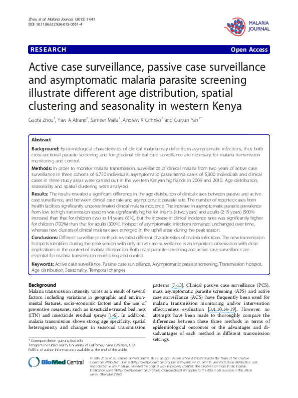 (PDF) Active case surveillance, passive case surveillance and ...