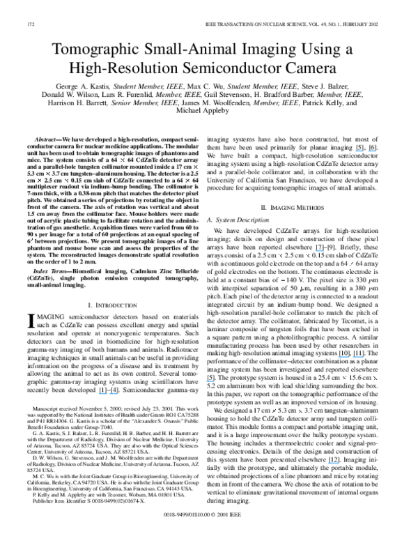 (PDF) Tomographic small-animal imaging using a high-resolution ...