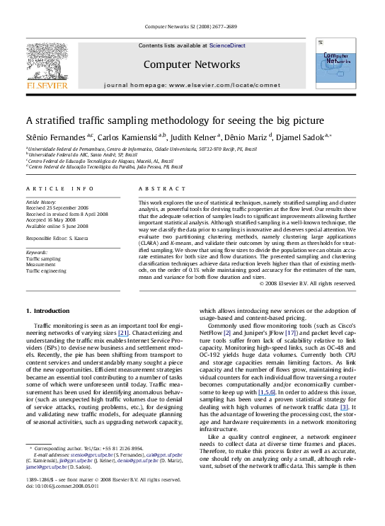 (PDF) A stratified traffic sampling methodology for seeing the big picture