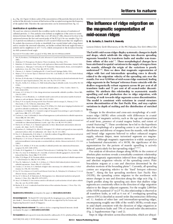 (PDF) The influence of ridge migration on the magmatic segmentation of ...