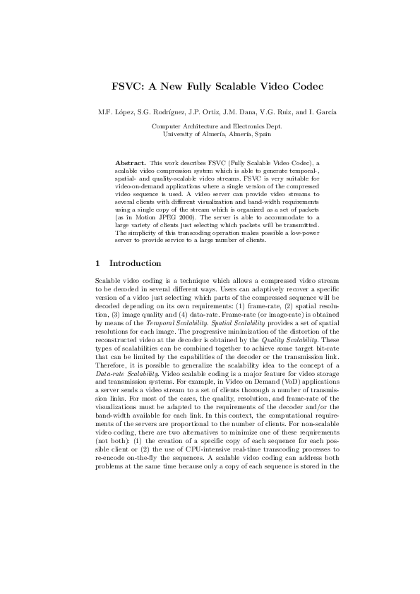 (PDF) FSVC: A New Fully Scalable Video Codec