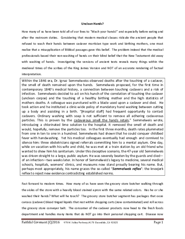 (PDF) Unclean Hands