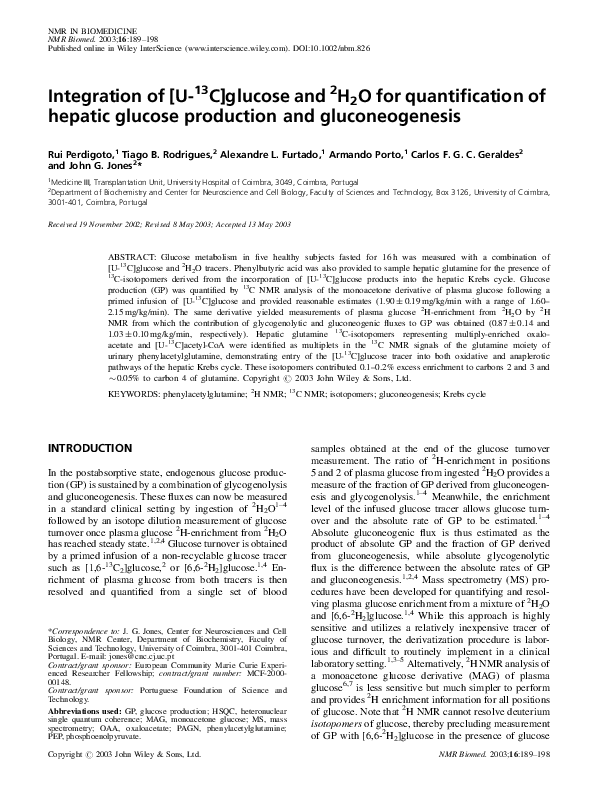 (PDF) Integration of [U-13C]glucose and2H2O for quantification of ...