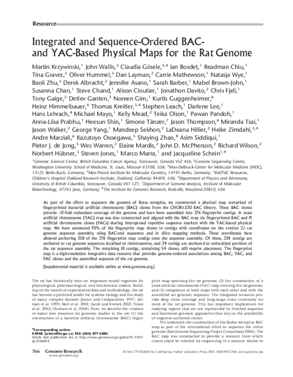 (PDF) Integrated and Sequence-Ordered BAC- and YAC-Based Physical Maps ...