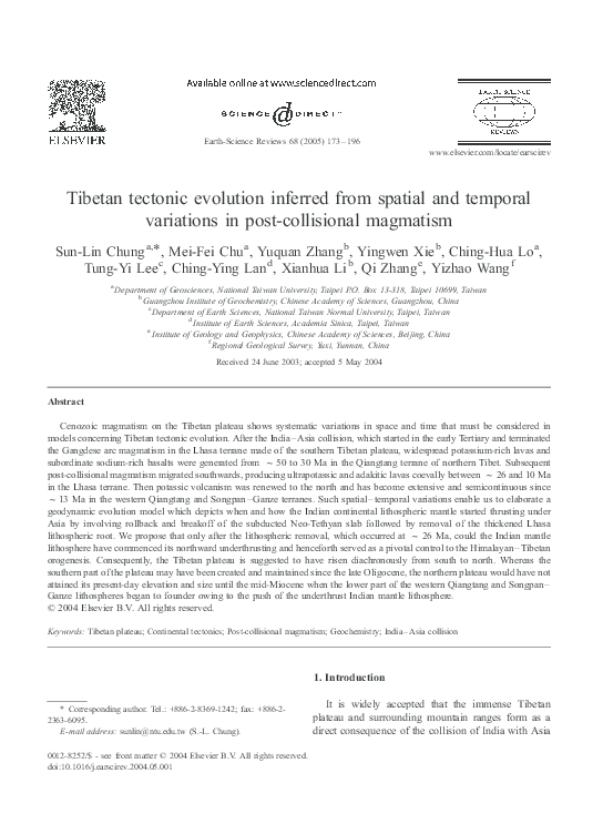 Pdf Tibetan Tectonic Evolution Inferred From Spatial And Temporal