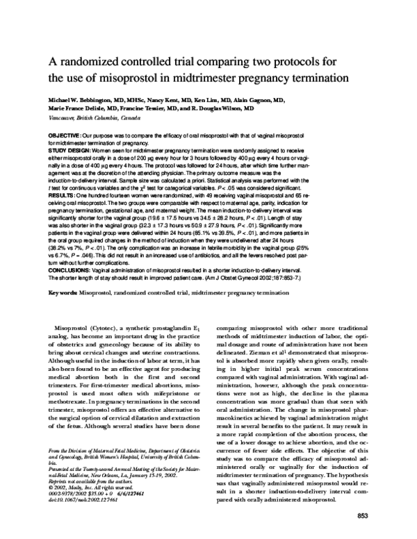 (PDF) A randomized controlled trial comparing two protocols for the use of misoprostol in ...